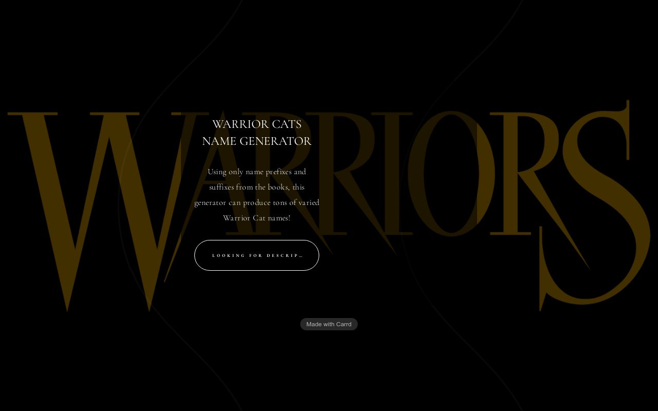 Warrior Cats Generators